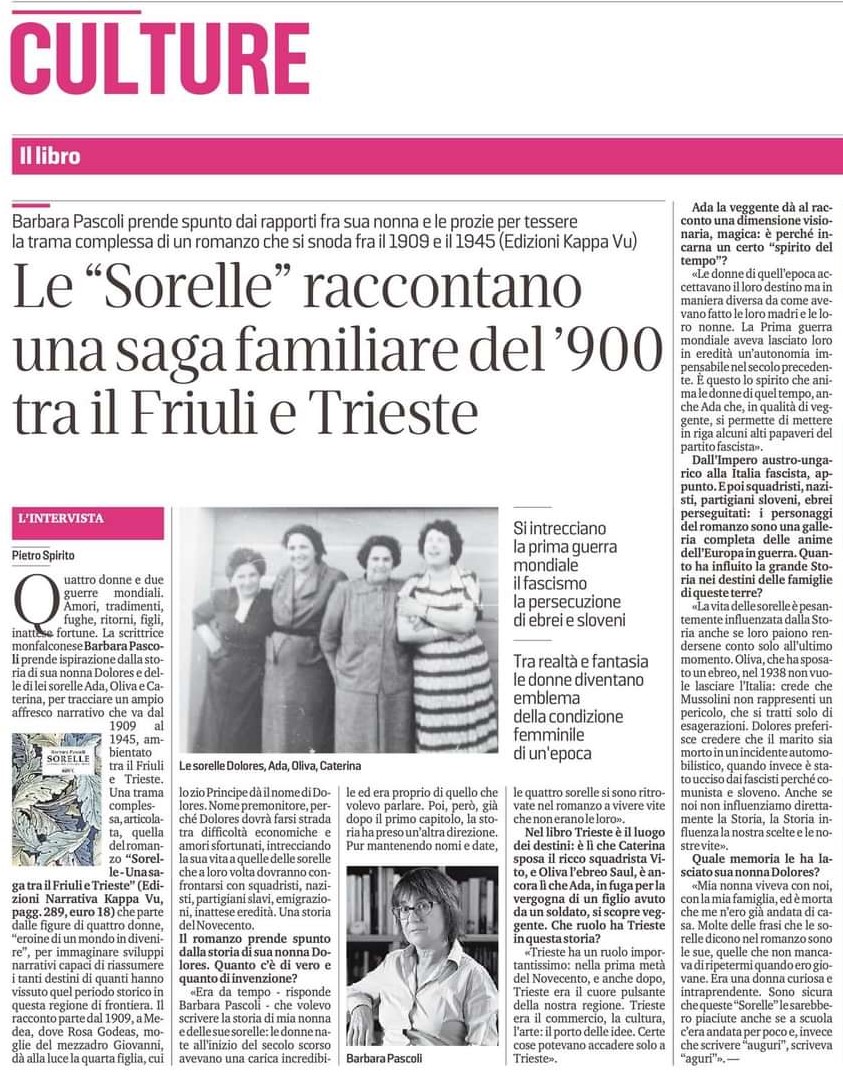 SORELLE Una saga tra il Friuli e Trieste – Kappa Vu